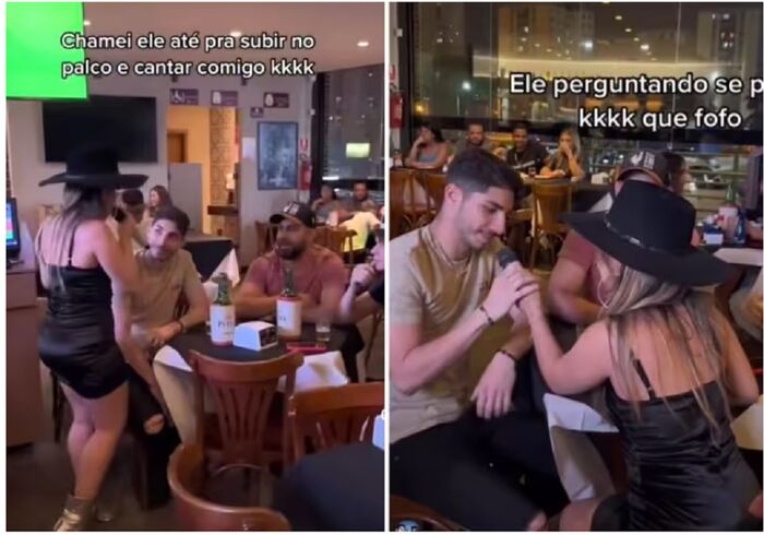 Cantora dá microfone para rapaz e se surpreende a voz dele vídeo