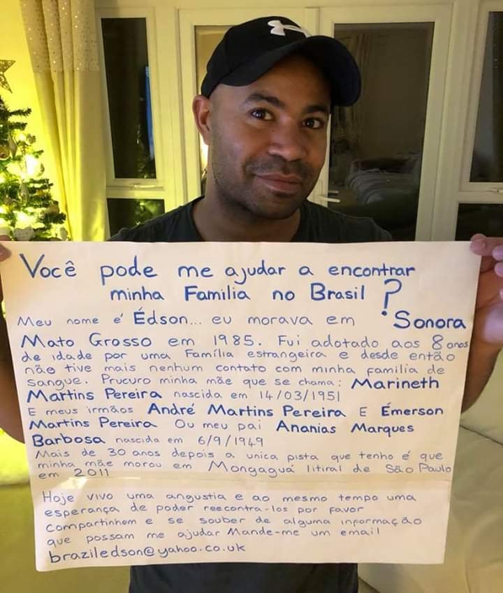 Adotado em 1985, homem que vive no Reino Unido quer rever mãe biológica ... Adotado em 1985, homem que vive no Reino Unido quer rever mãe biológica ...